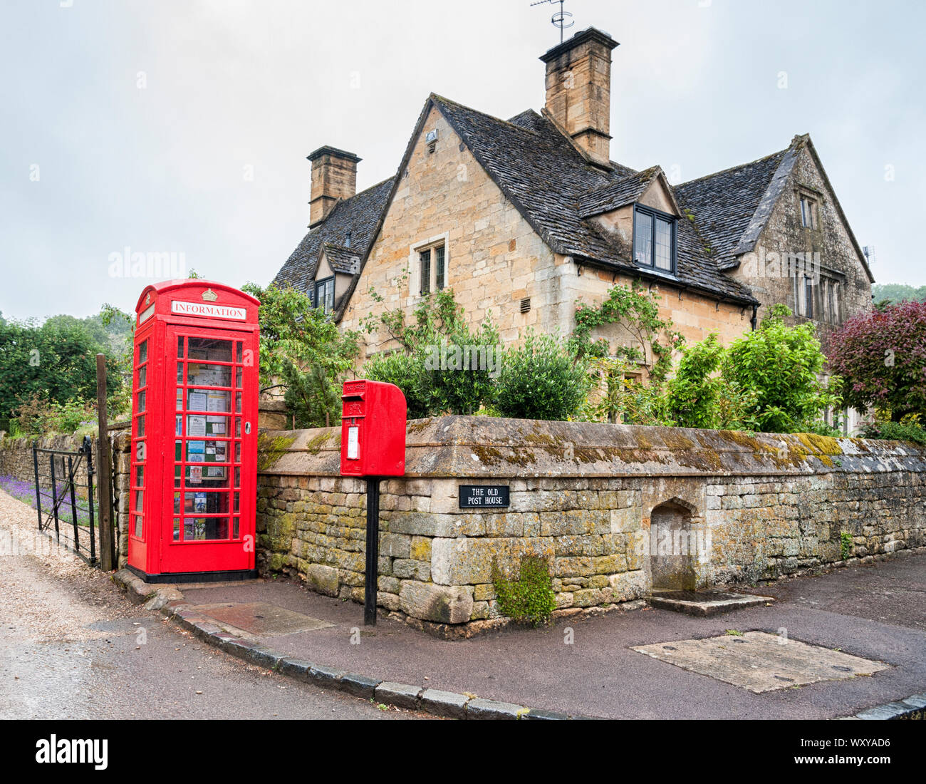 The old post office in the village of Stanton, Cotswolds district of ...