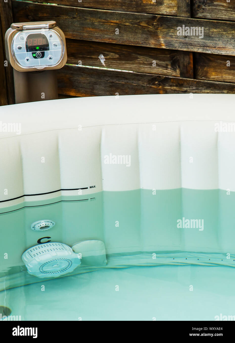 Portable Jacuzzi Home Spa with Control block and filtration unit Stock ...