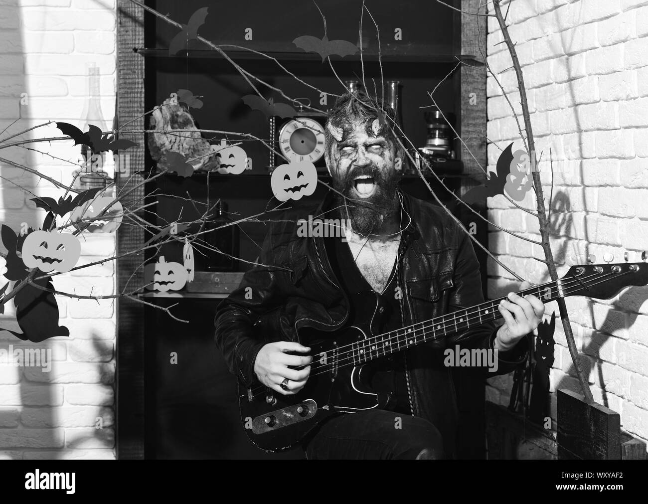 Monster guitar Black and White Stock Photos & Images - Alamy