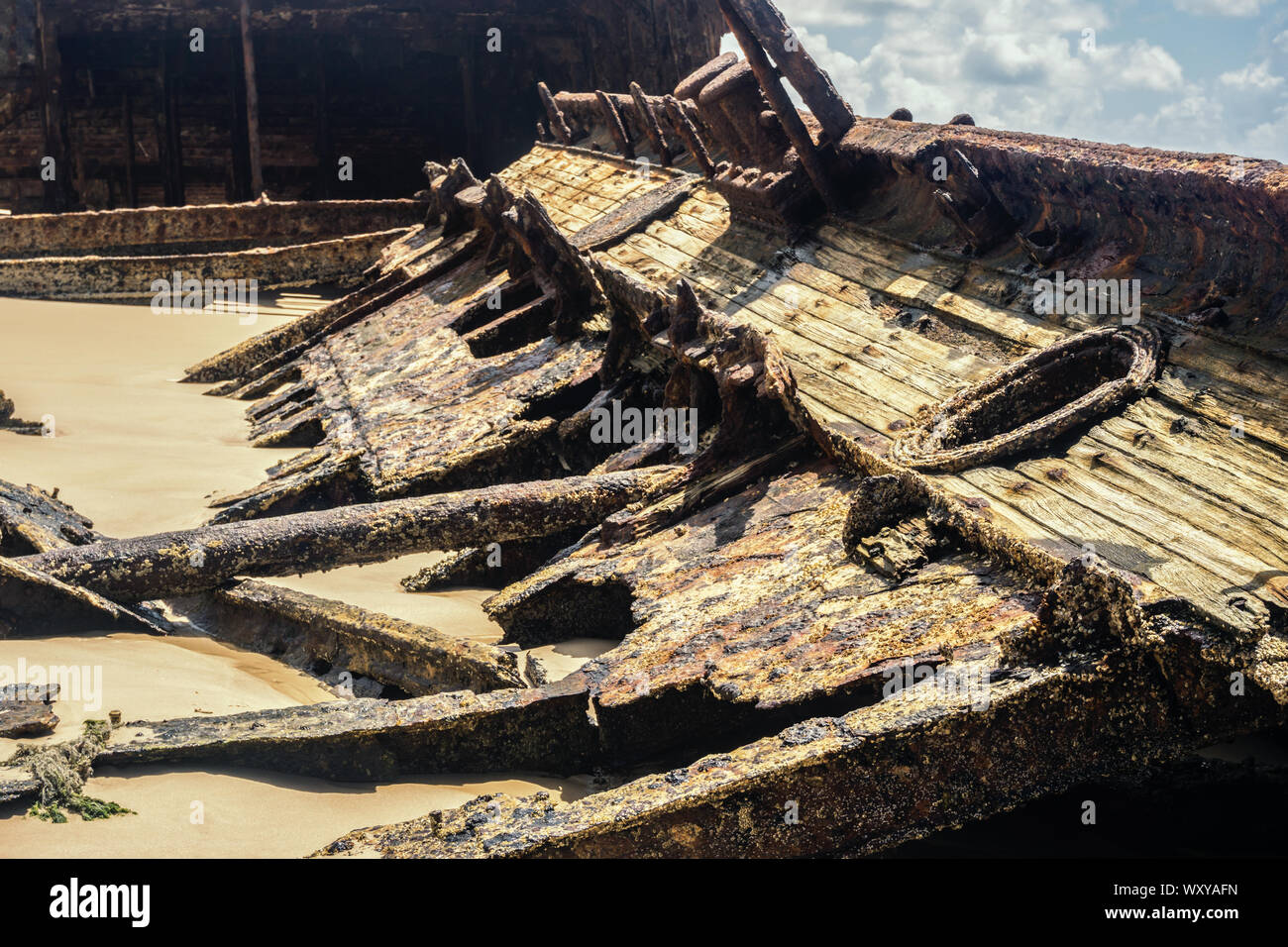 Historic ss maheno wreck fraser island in australia Stock Photo - Alamy