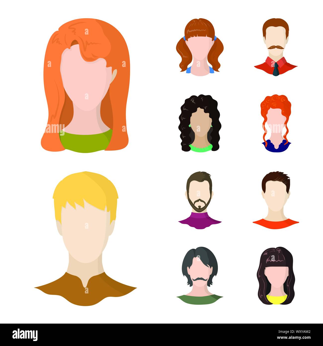 Isolated object of avatar and dummy icon. Collection of avatar and ...