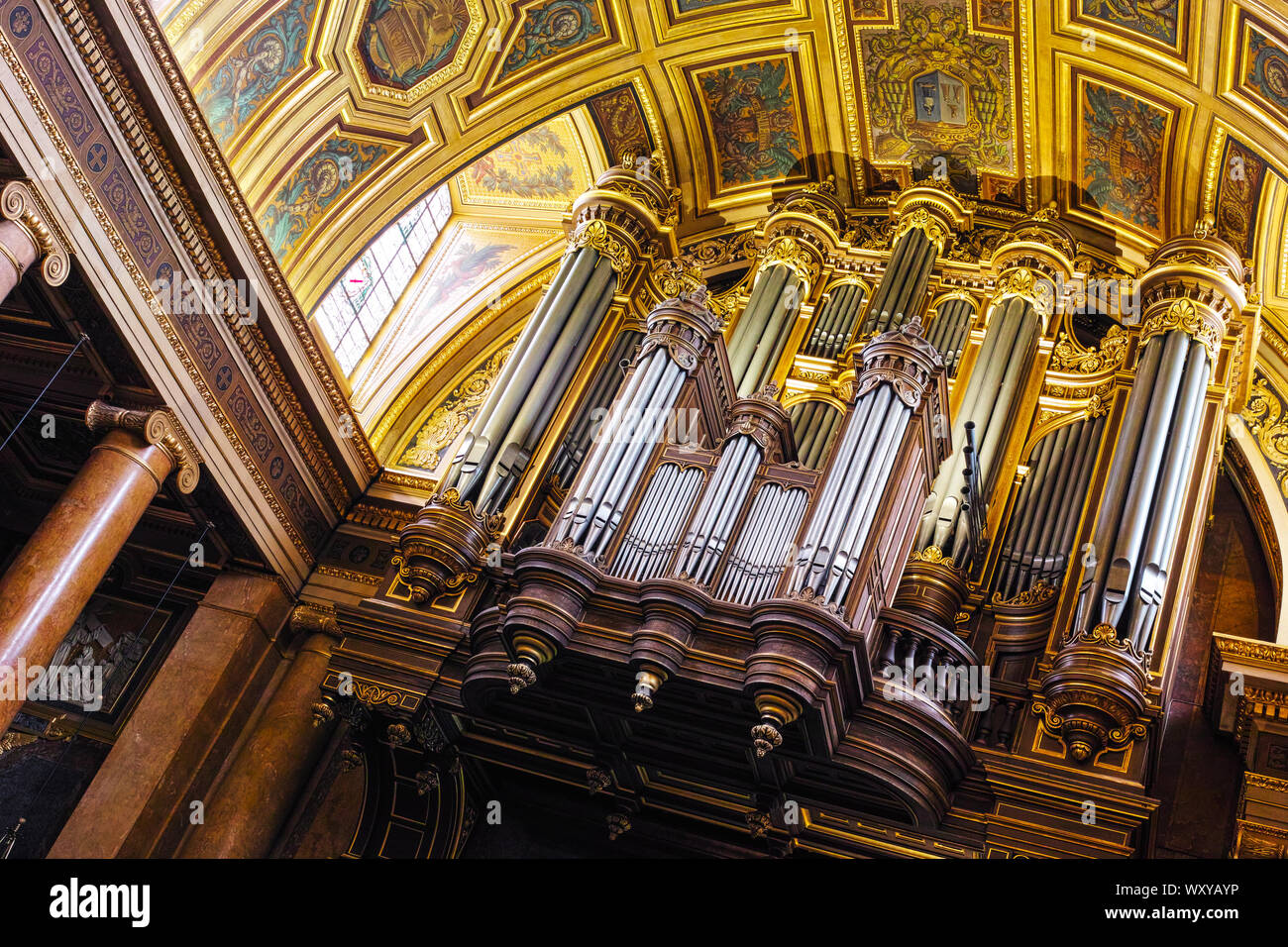 Pipe Organ in roman cathedral, Rennes, Bretagne, France Stock Photo - Alamy