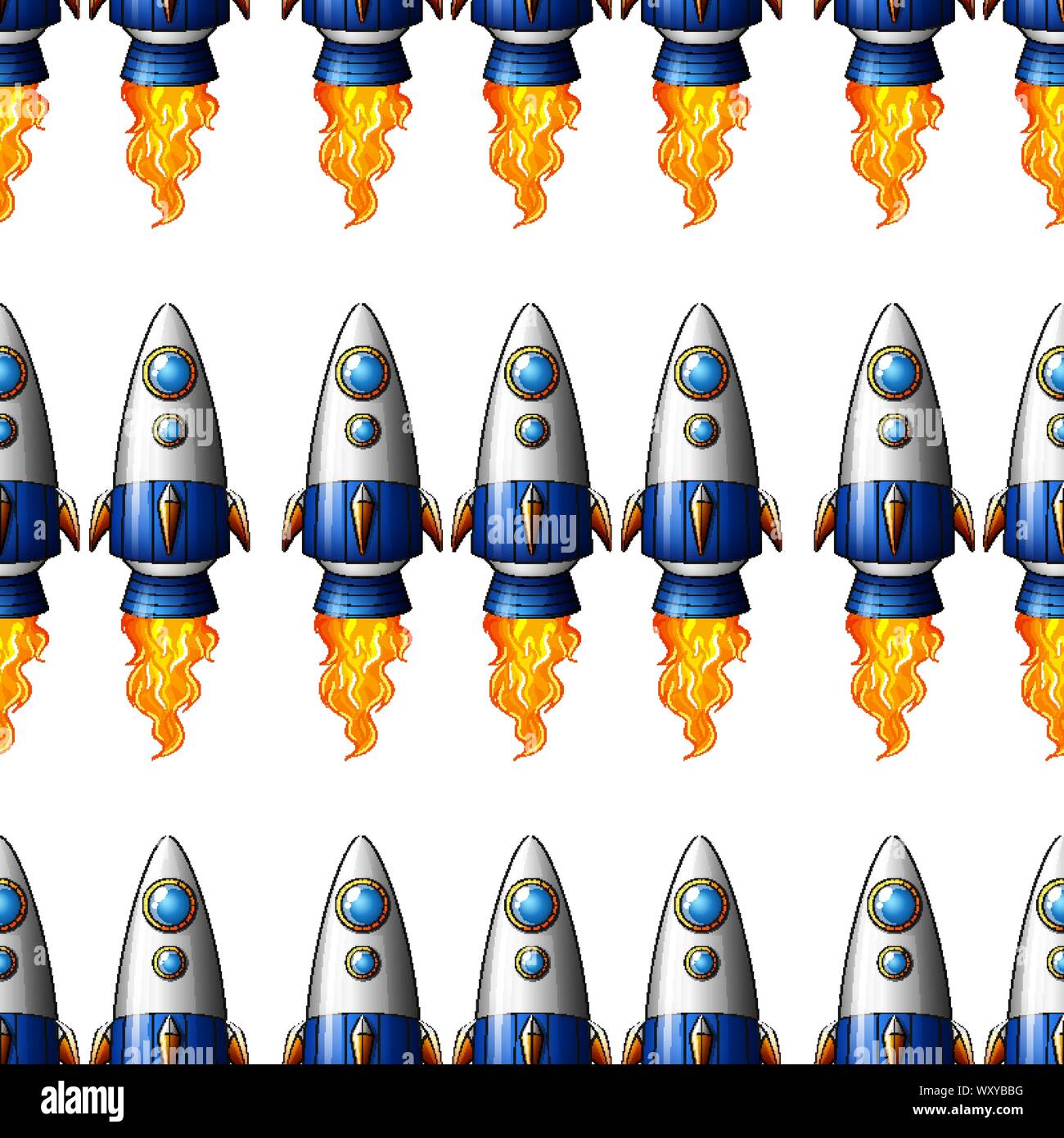 Seamless pattern tile cartoon with rocket illustration Stock Vector ...