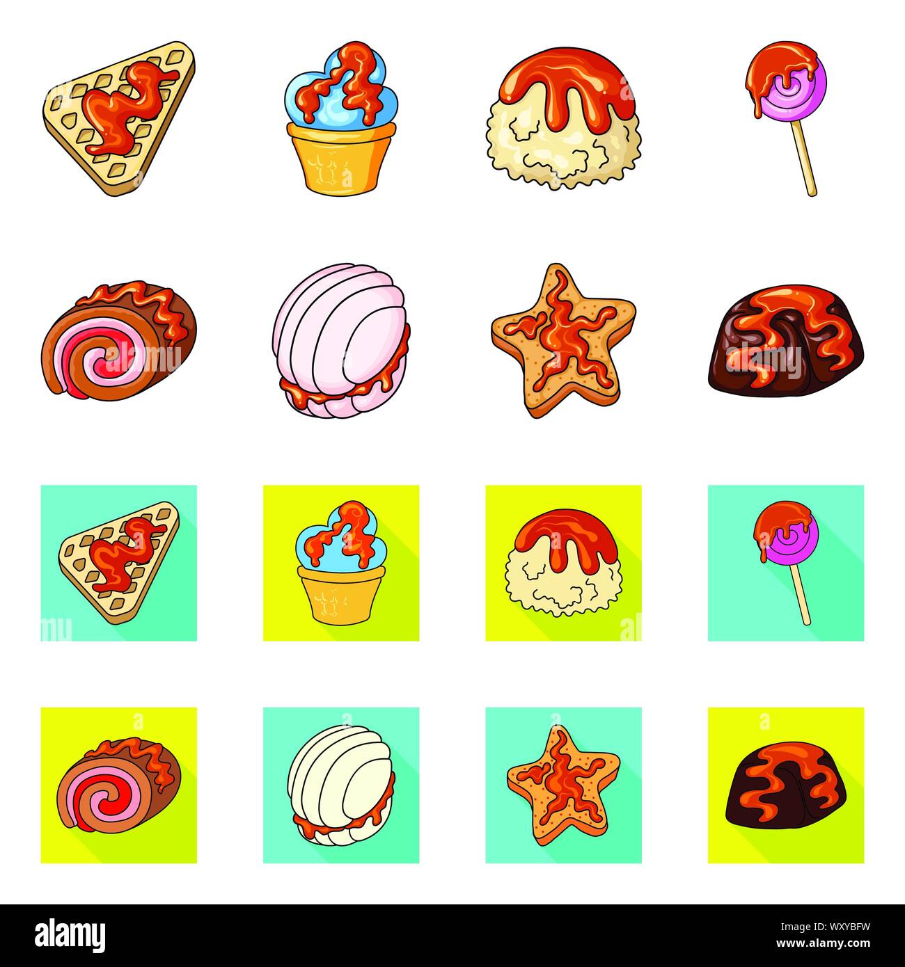 Vector design of confectionery and culinary icon. Set of confectionery ...
