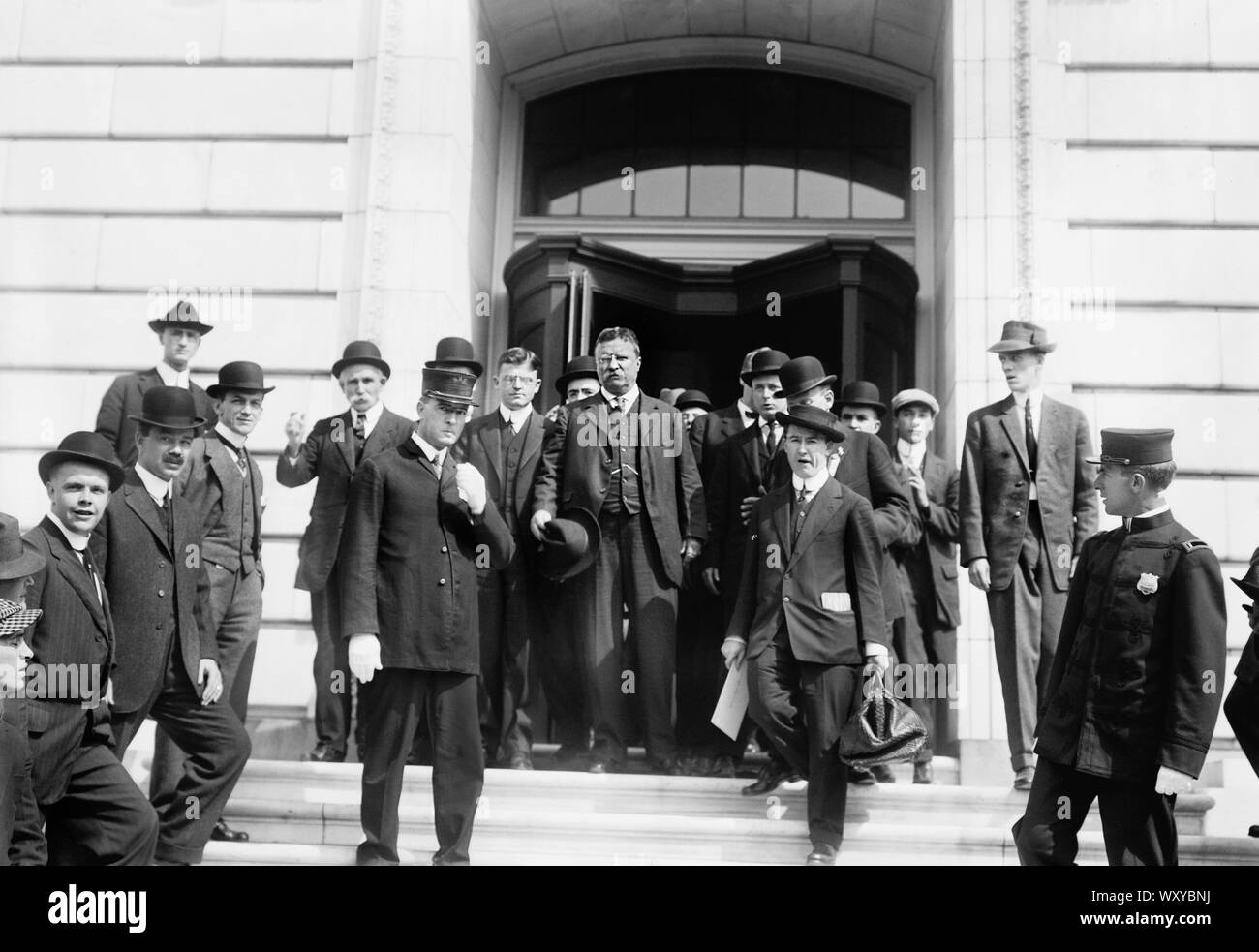 Theodore Roosevelt leaving U.S. Capitol Building, Washington, D.C., USA ...