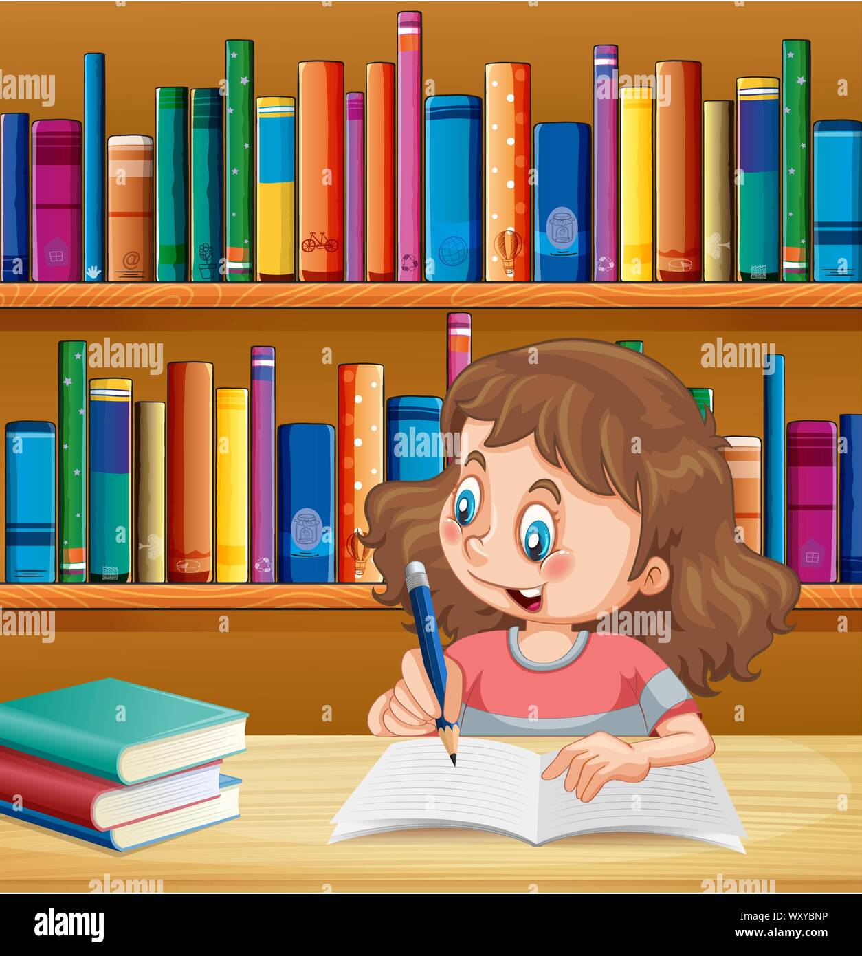 Girl Writing Letter Cartoon High Resolution Stock Photography and ...