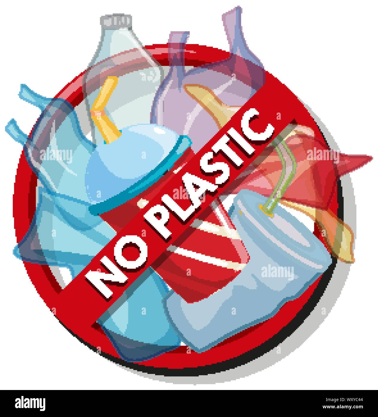 Poster design with no plastic trash illustration Stock Vector Image ...
