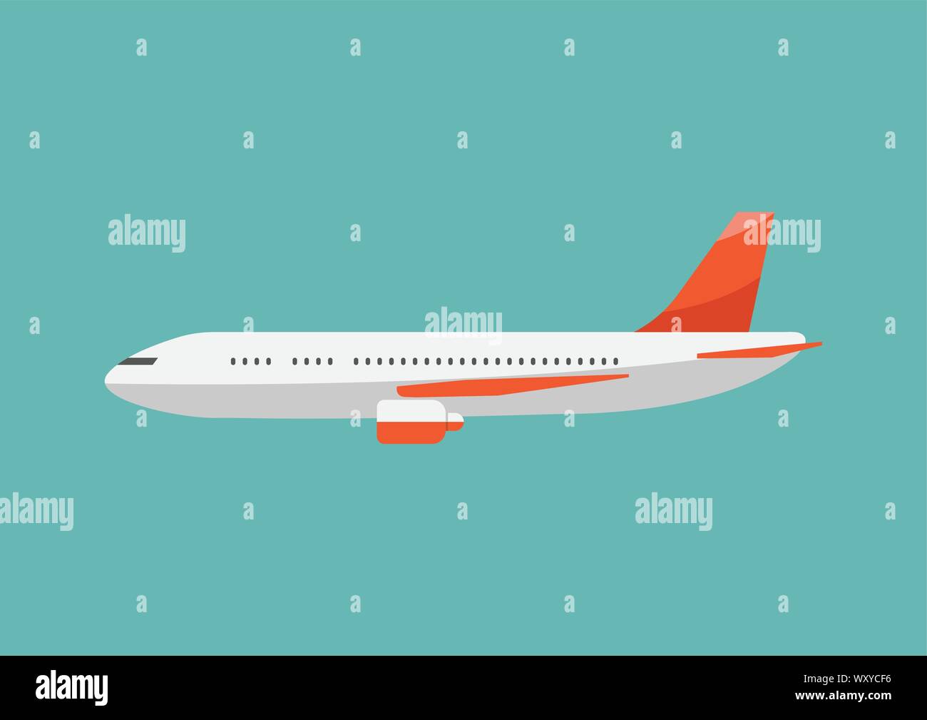Side view plane landing Stock Vector Images - Alamy