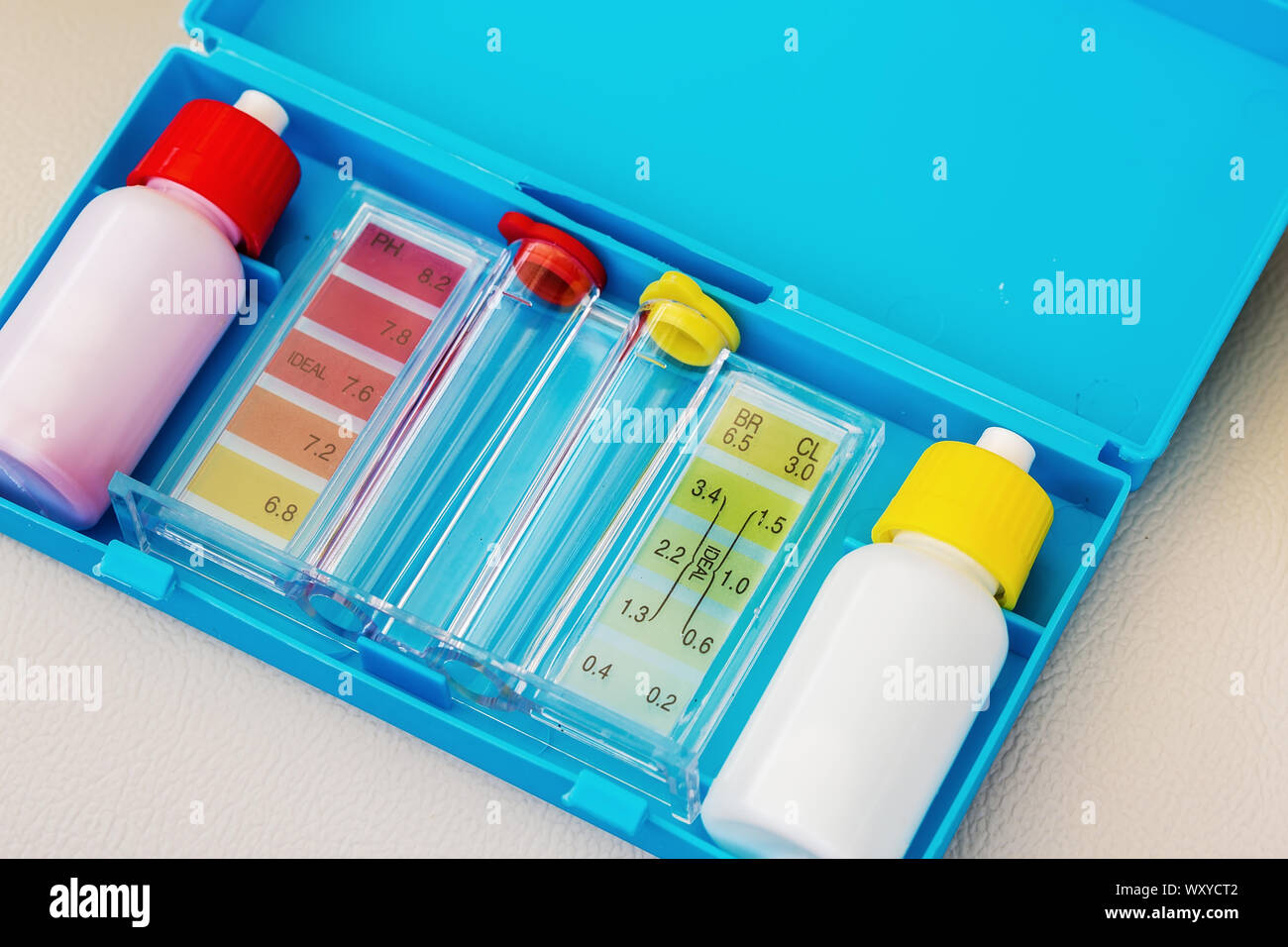 Kit of Ph chlorine and bromide test for water quality test of jacuzzi ...
