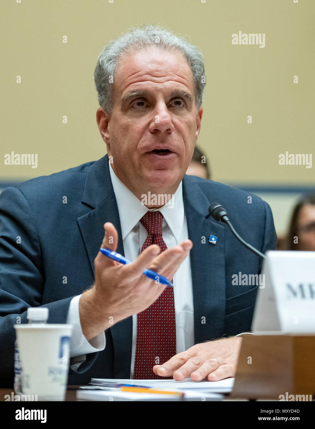 Washington DC, USA . 18th Sep, 2019. Michael Horowitz, Inspector ...
