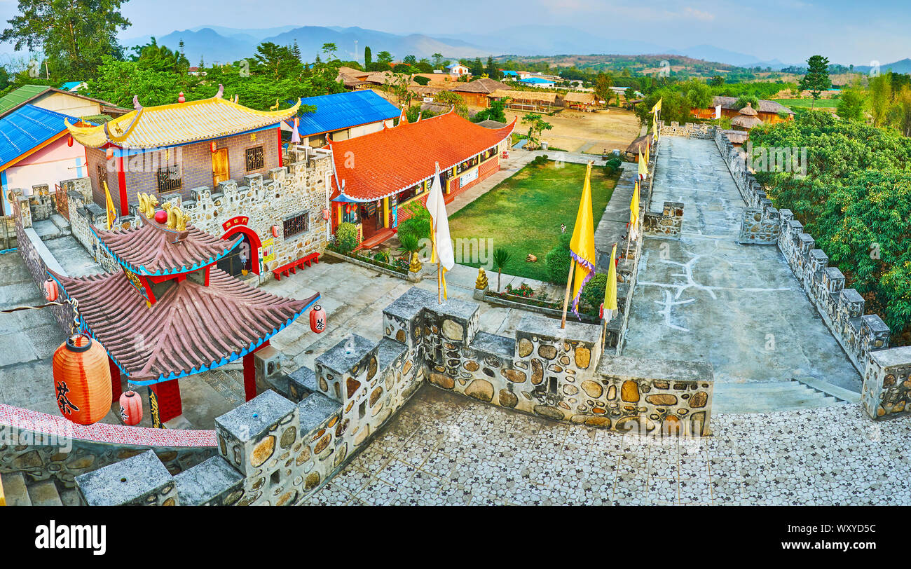 SANTICHON, THAILAND - MAY 5, 2019: The top view on the fortress of ...