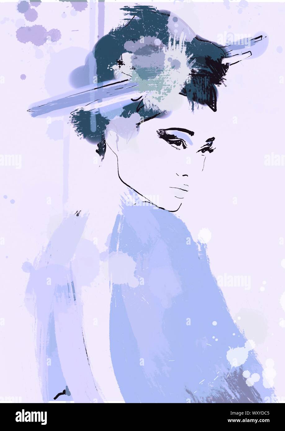 Fashion illustration art abstract for print and framing Stock Photo - Alamy