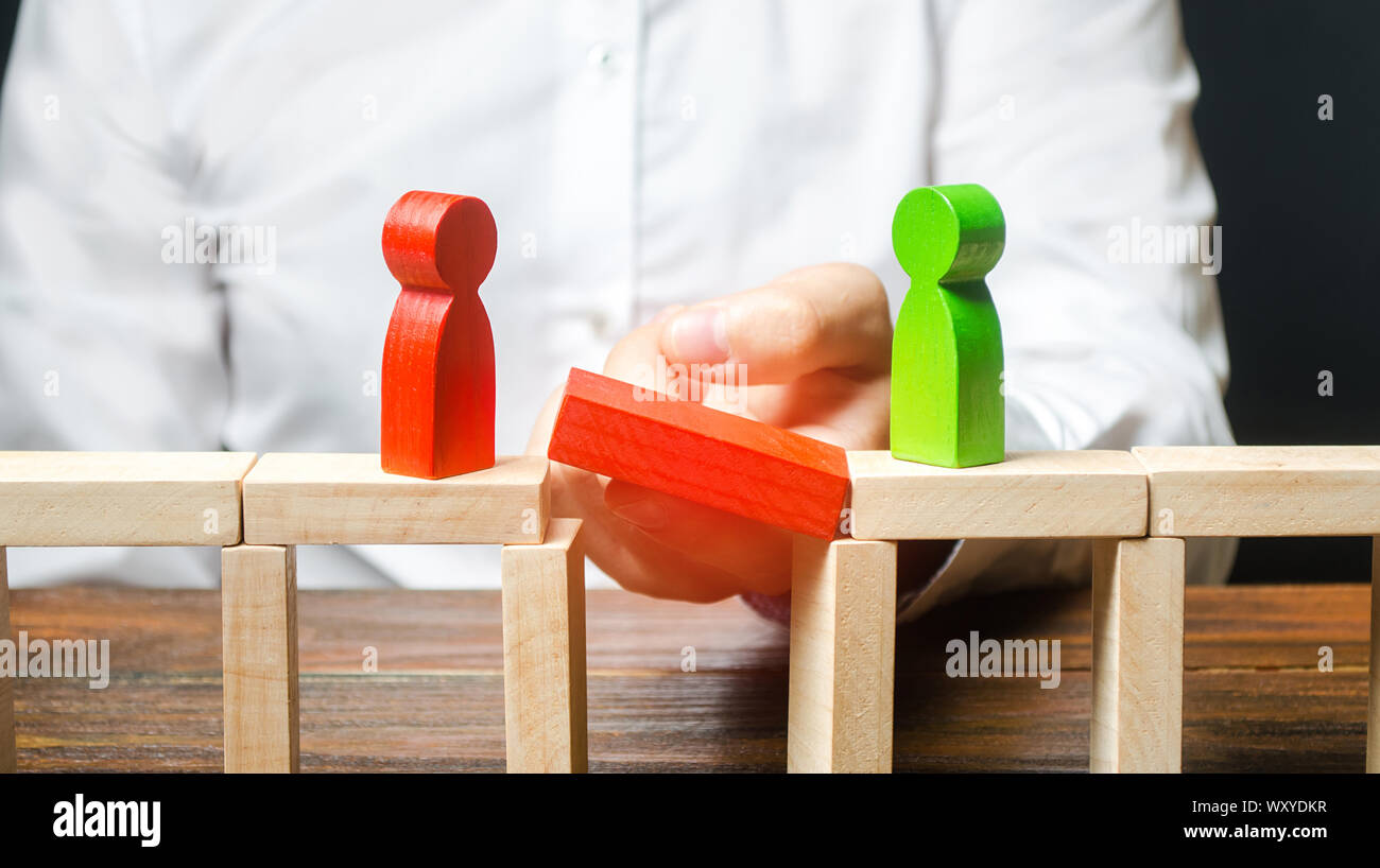A man makes contact between people opponents. Arbitrator and mediator ...