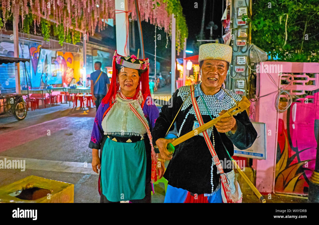 PAI, THAILAND - MAY 5, 2019: The senior Lisu Hill Tribe members make ...