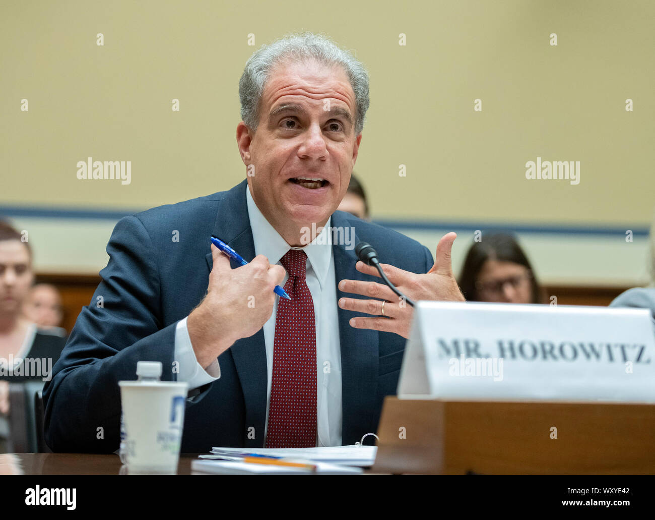 Washington DC, USA. 18th Sep, 2019. Michael Horowitz, Inspector General ...