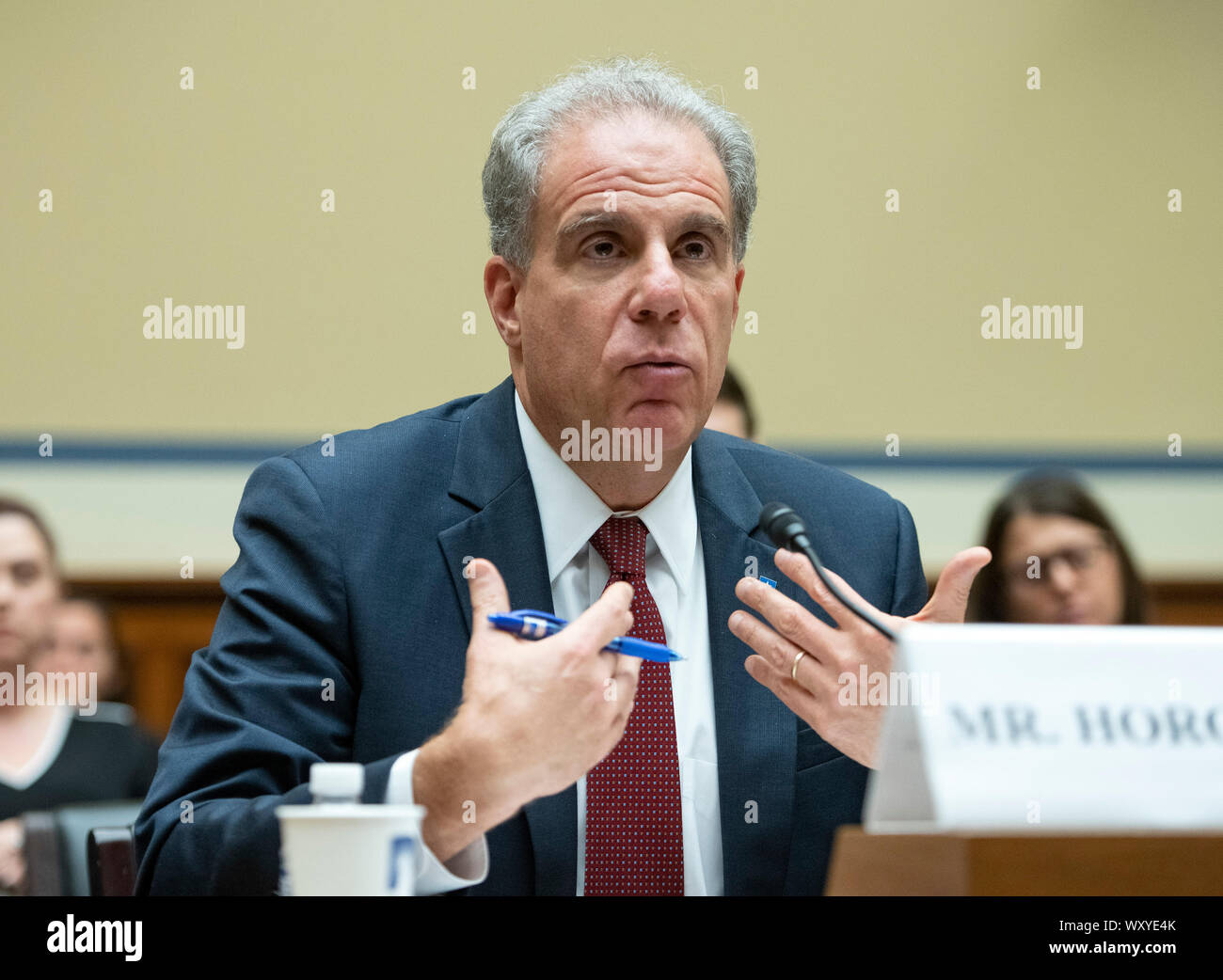 Washington DC, USA. 18th Sep, 2019. Michael Horowitz, Inspector General ...