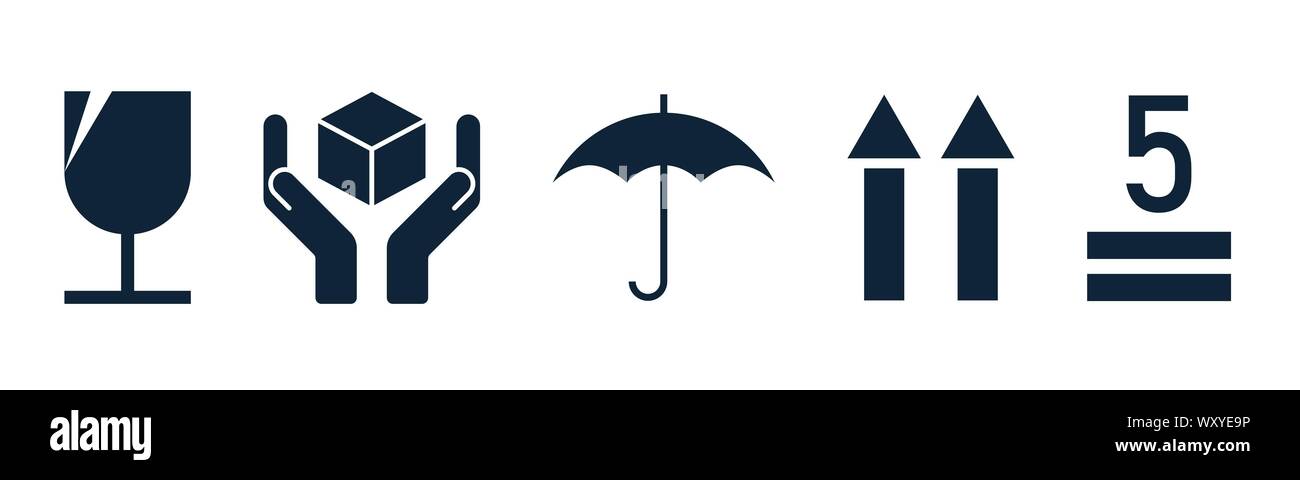 Packaging symbol set on white isolated background Stock Vector Image ...