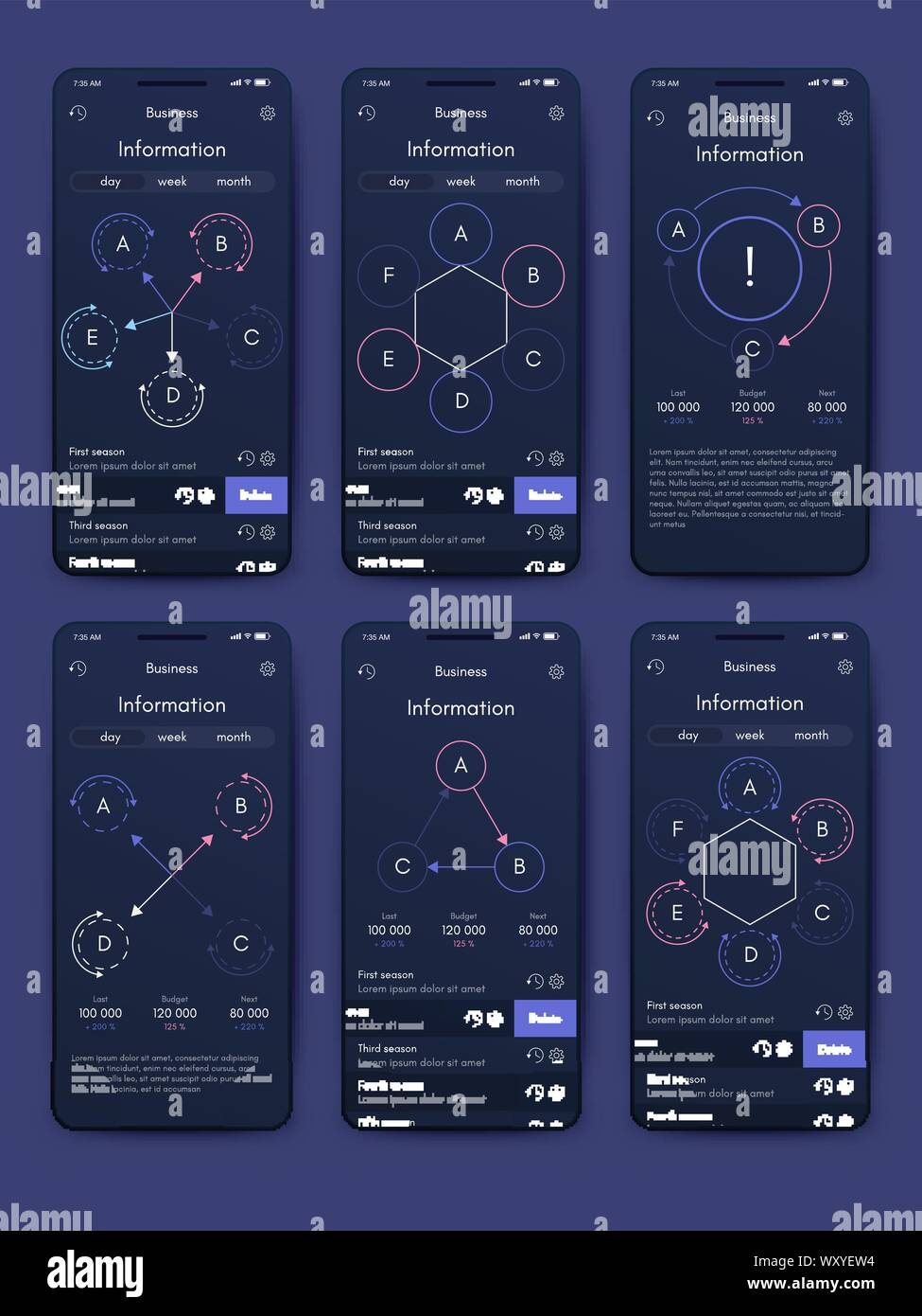 Different UI, UX, GUI screens and flat web icons for mobile apps ...