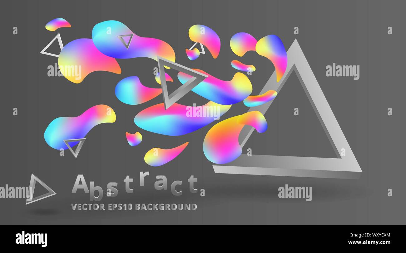 Triangle with futuristic fluid and liquid dynamic moving chaotic ...