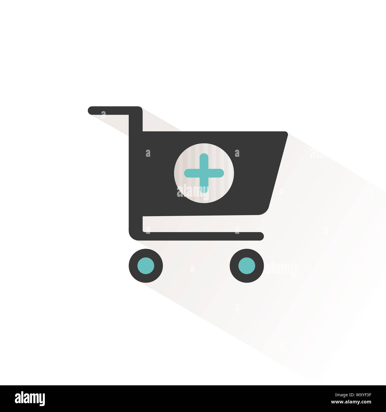 Shopping pharmacy cart. Flat color icon with beige shade. Vector ...
