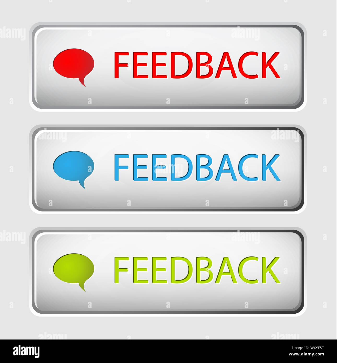 Set of three vector feedback buttons Stock Vector Image & Art - Alamy