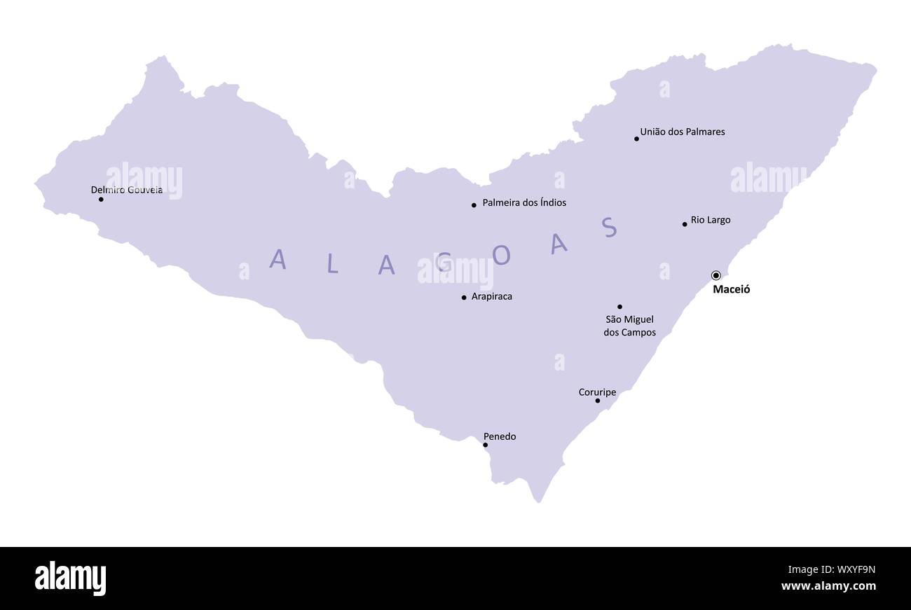 Alagoas State map Stock Vector Image & Art - Alamy