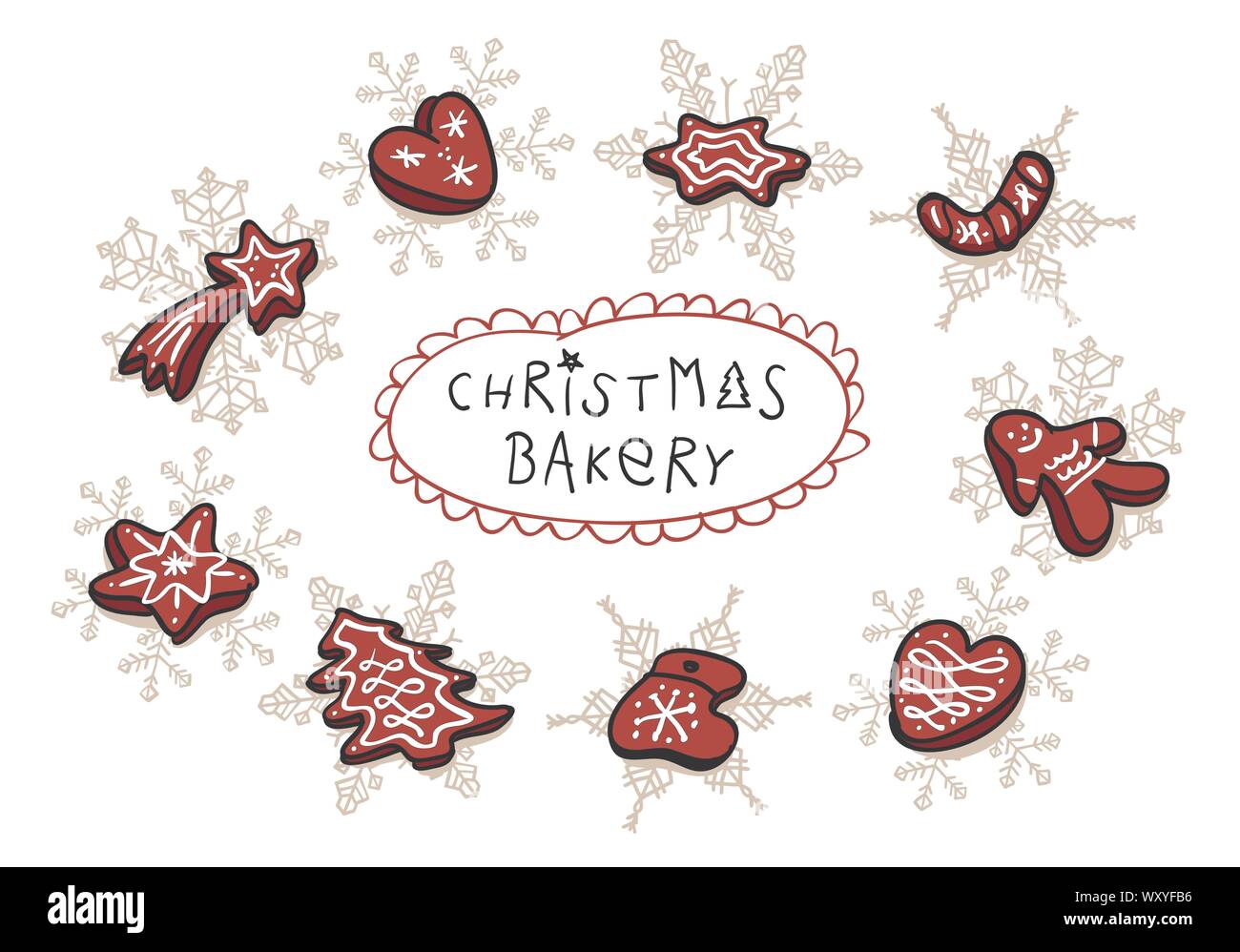 Christmas bakery with gingerbread - decorative for horizontal banners ...