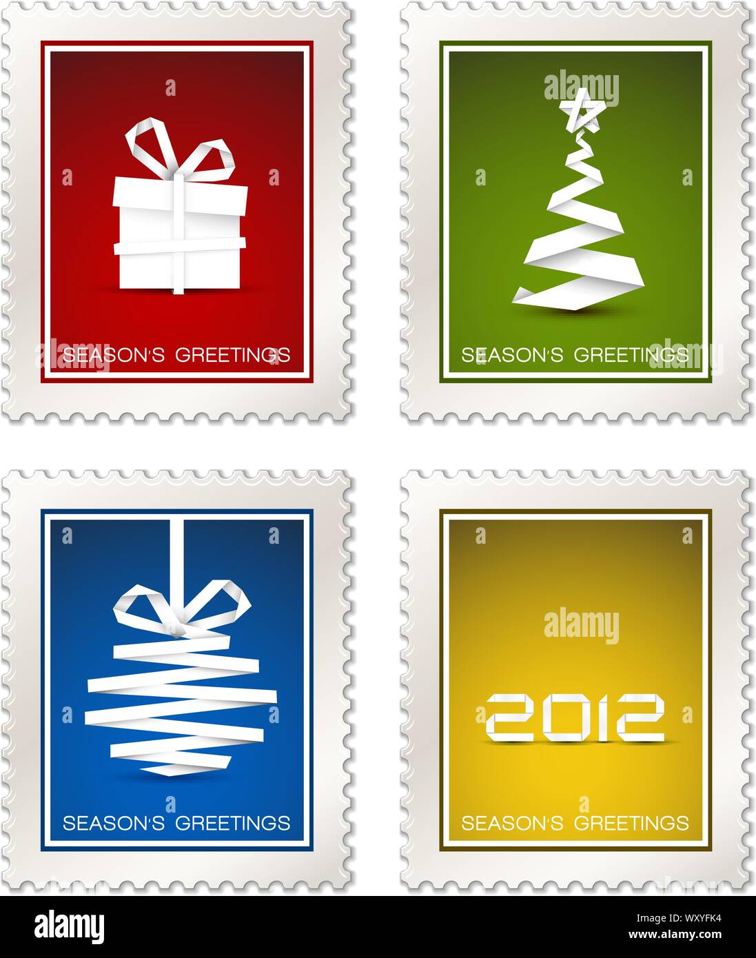 Collection of fresh modern vector postage stamps Stock Vector Image ...