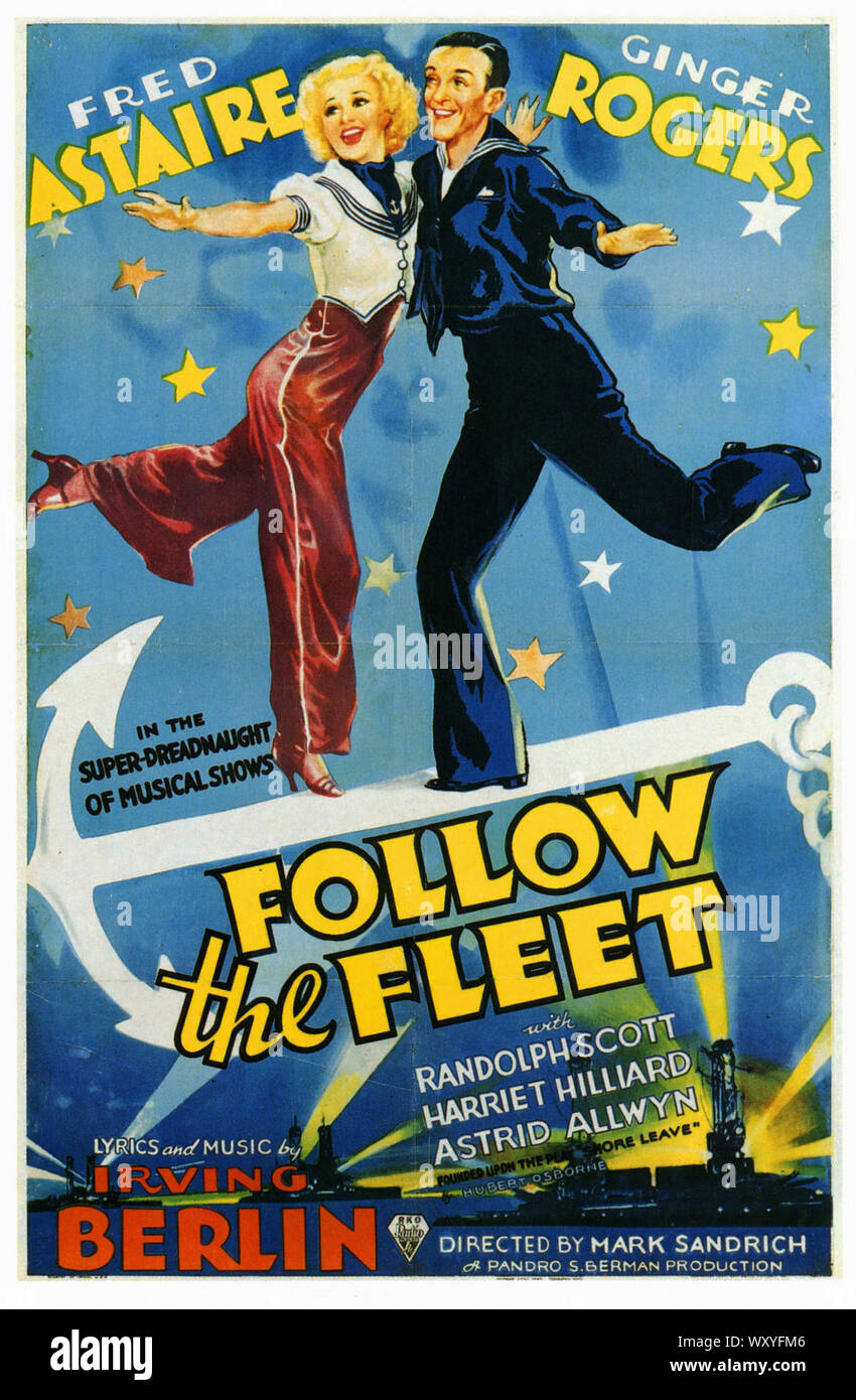Follow the Fleet - Vintage Movie Poster Stock Photo - Alamy