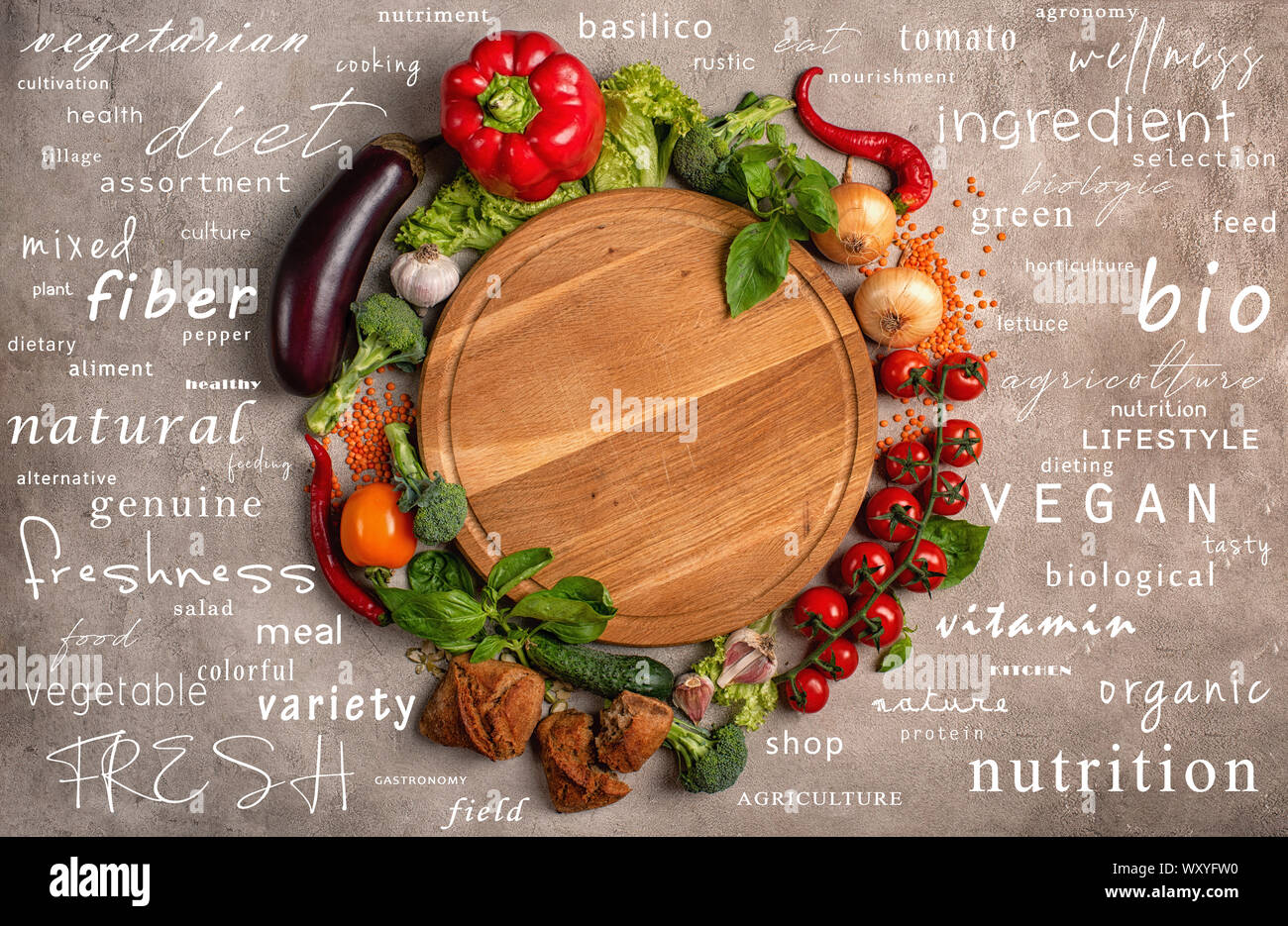 Healthy background of vegetable. Concept of genuine food with most ...