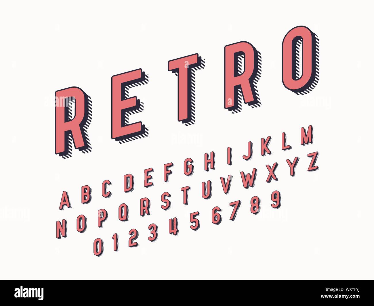 Retro color font and alphabet. Stock vector Stock Vector Image & Art ...