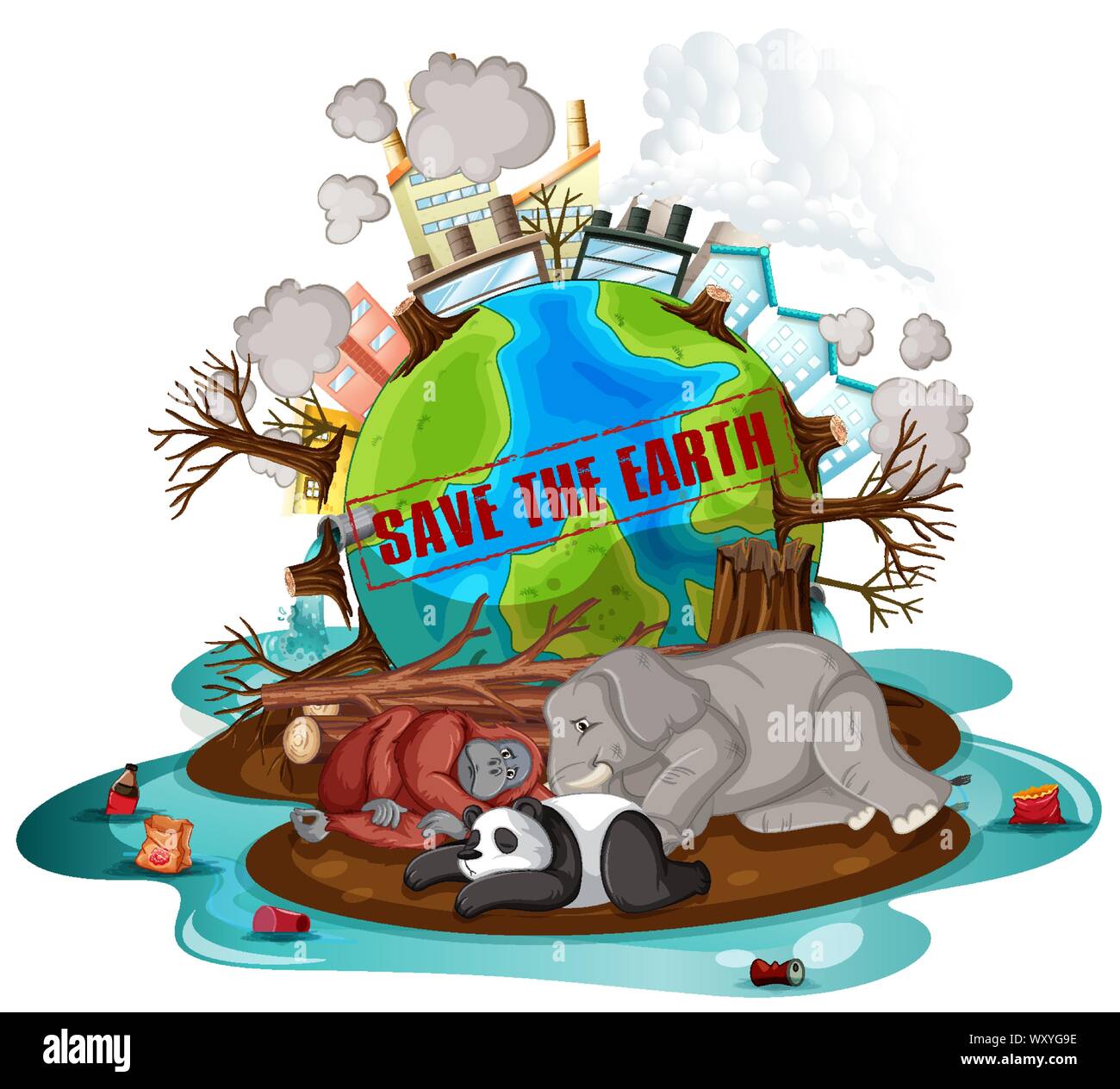 Poster design with crisis on earth illustration Stock Vector Image ...
