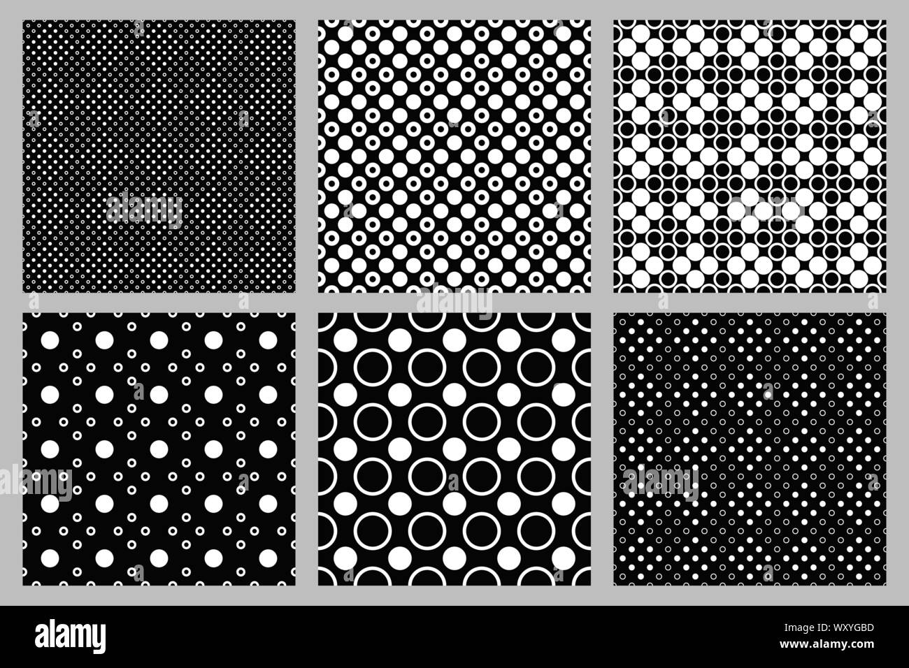 Abstract seamless circle pattern background design set - vector ...