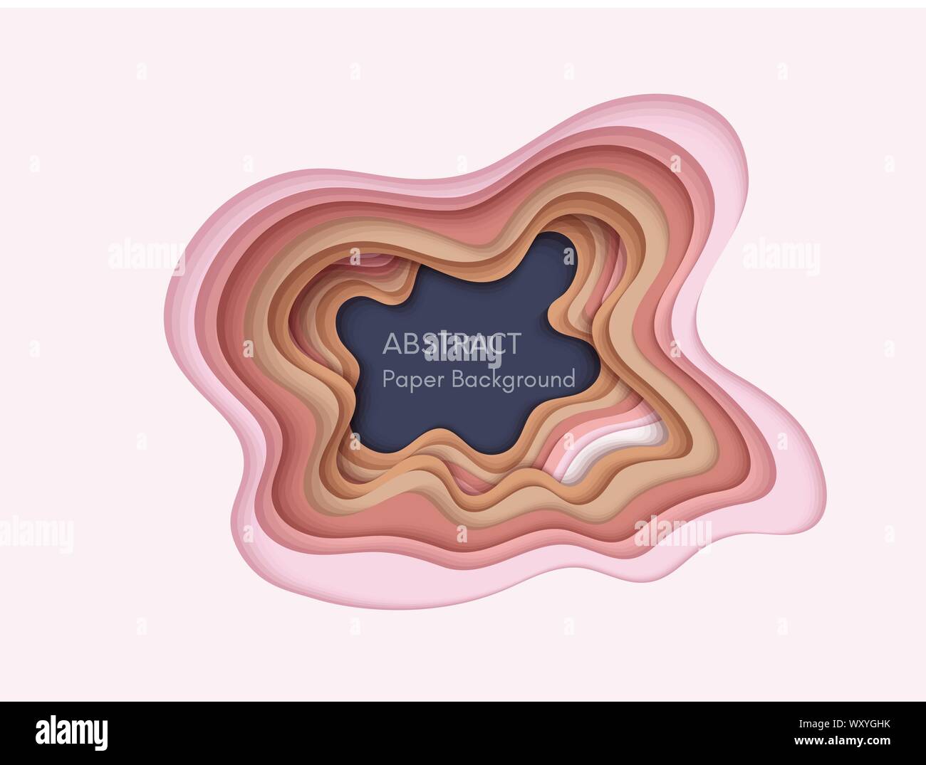 Abstract 3d background with papercut shapes. Paper design, vector ...