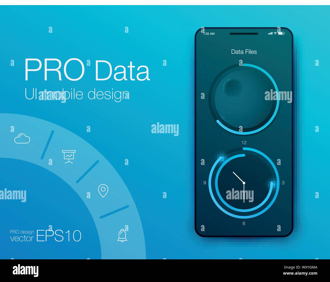 Mobile application interface. Ui design, vector illustration Stock ...
