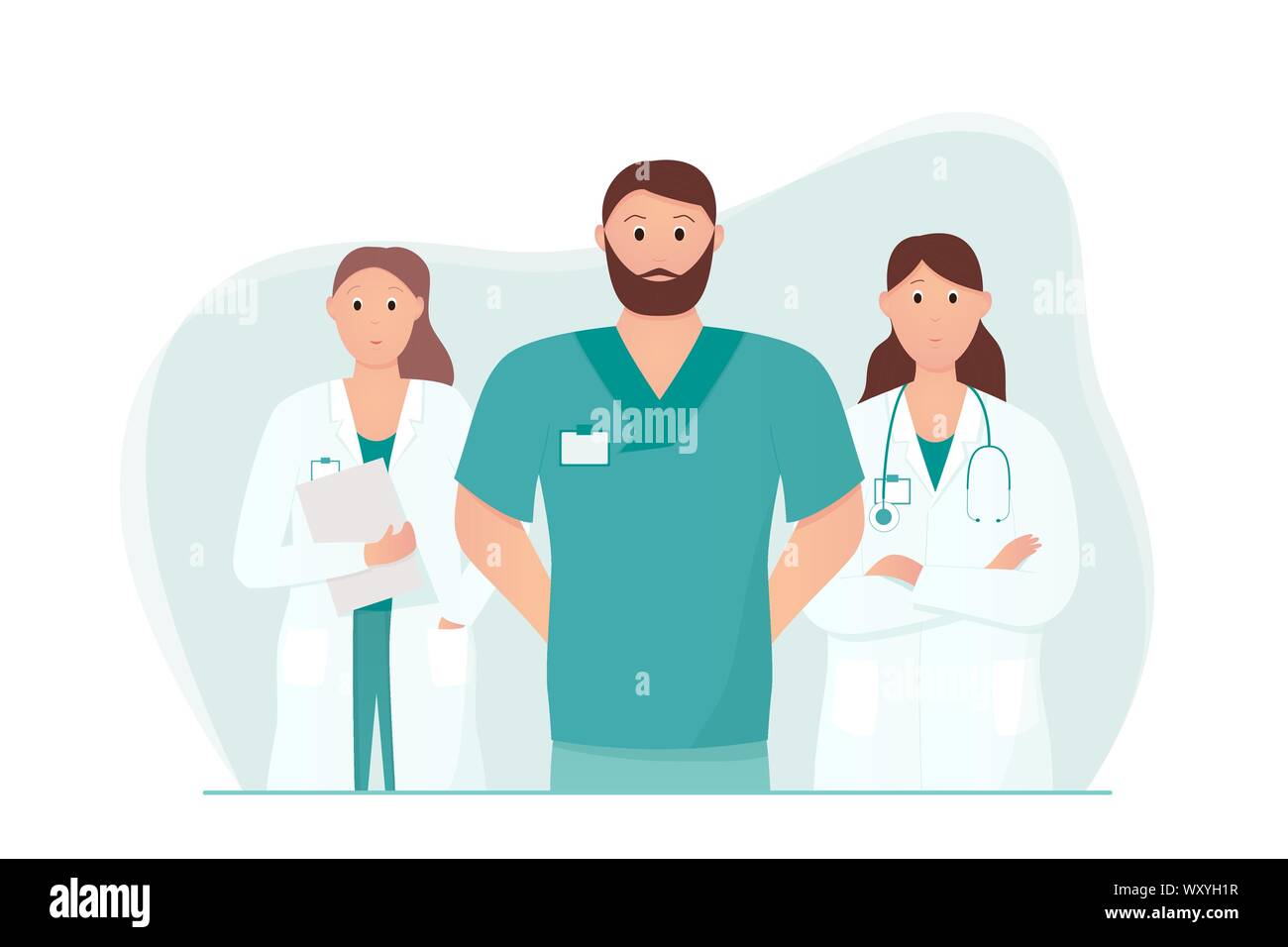 Friendly and caring doctors meet the patient Stock Vector Image & Art ...