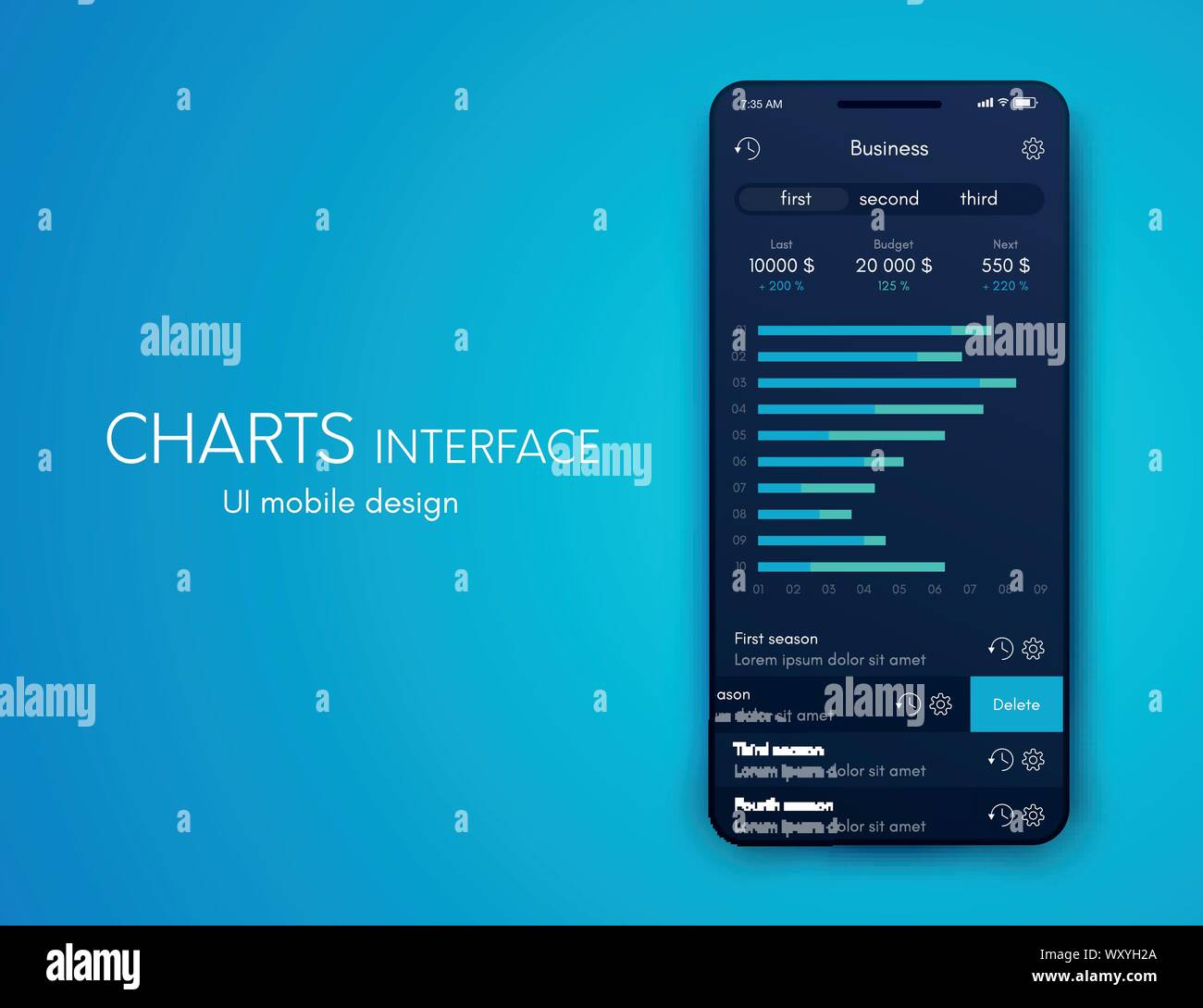 Mobile Application Interface Ui Design Vector Illustration Stock Vector Image And Art Alamy