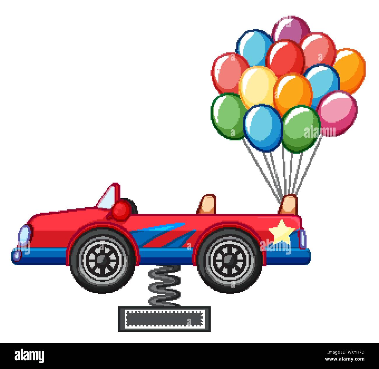 Toy car with colorful balloon illustration Stock Vector Image & Art - Alamy