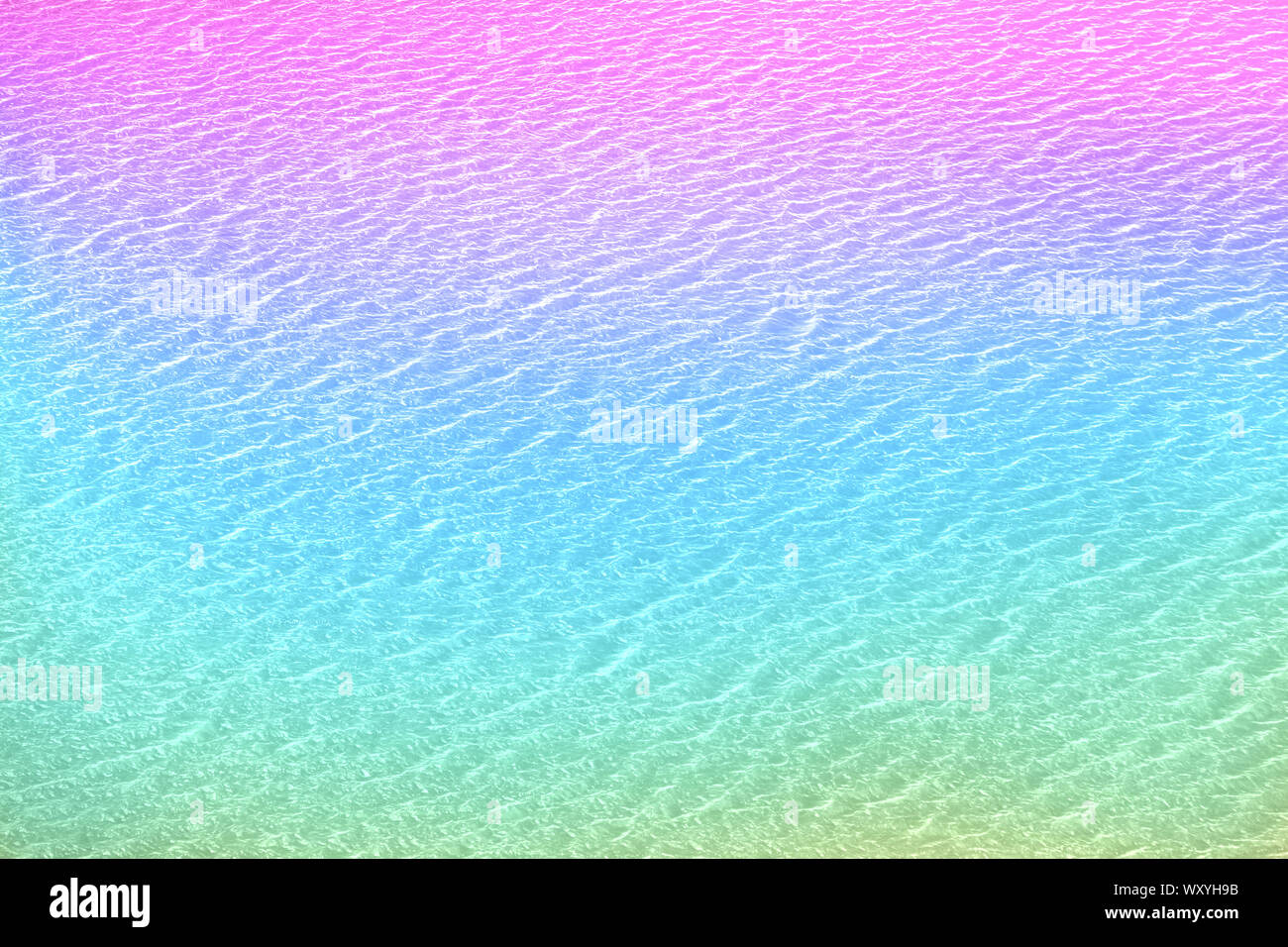 Calm river water surface with water splashes with rainbow pastel color ...
