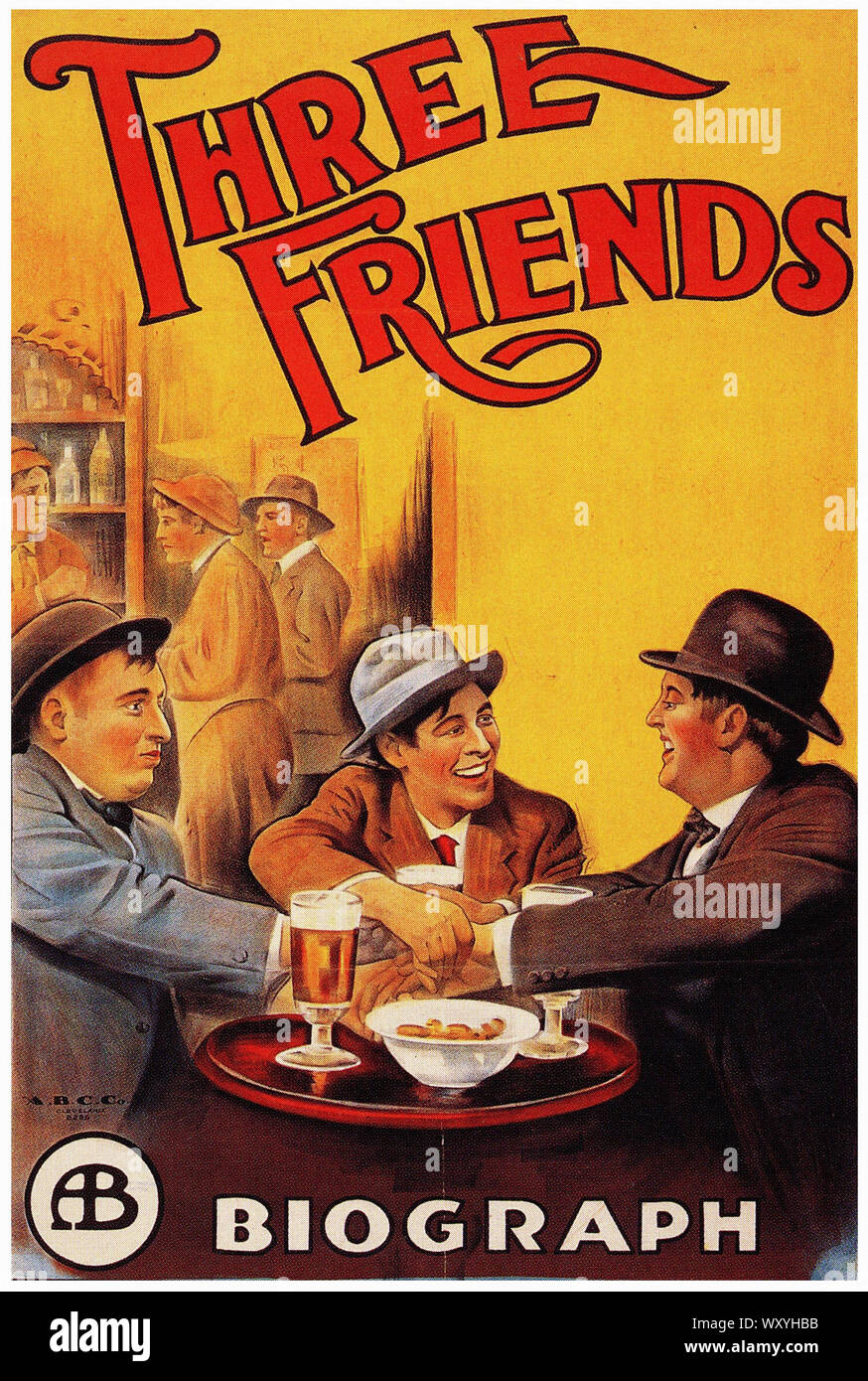 Three Friends 1913 - Vintage Movie Poster Stock Photo - Alamy