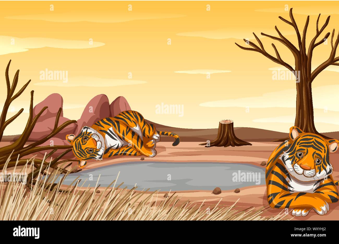 Deforestation animal sad Stock Vector Images - Alamy