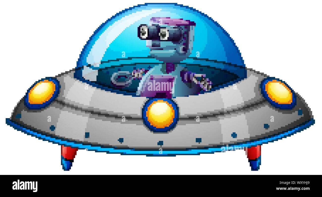 Isolated alien in UFO illustration Stock Vector Image & Art - Alamy