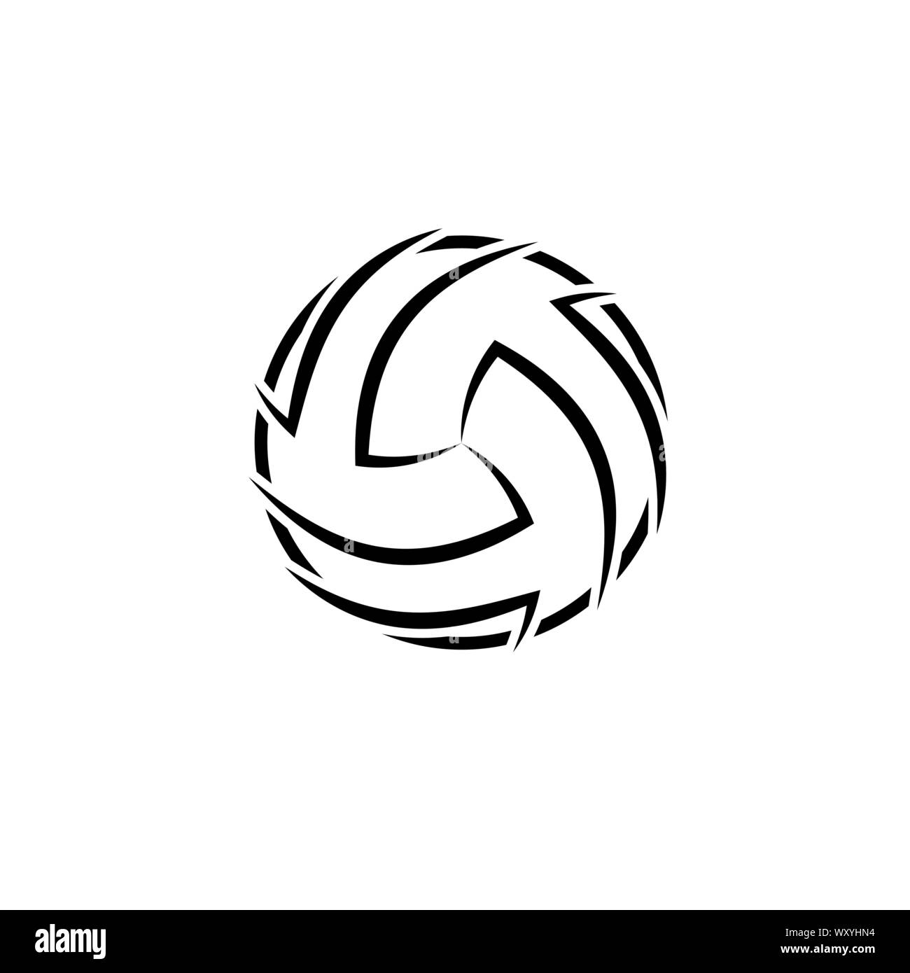 Abstract outline volleyball sybmol isolated on white background Stock ...