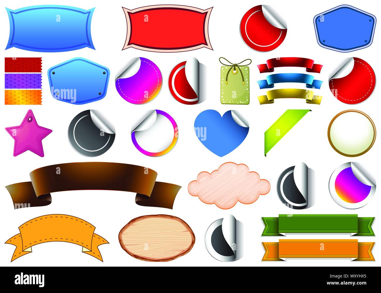 Set of different blank labels illustration Stock Vector Image & Art - Alamy