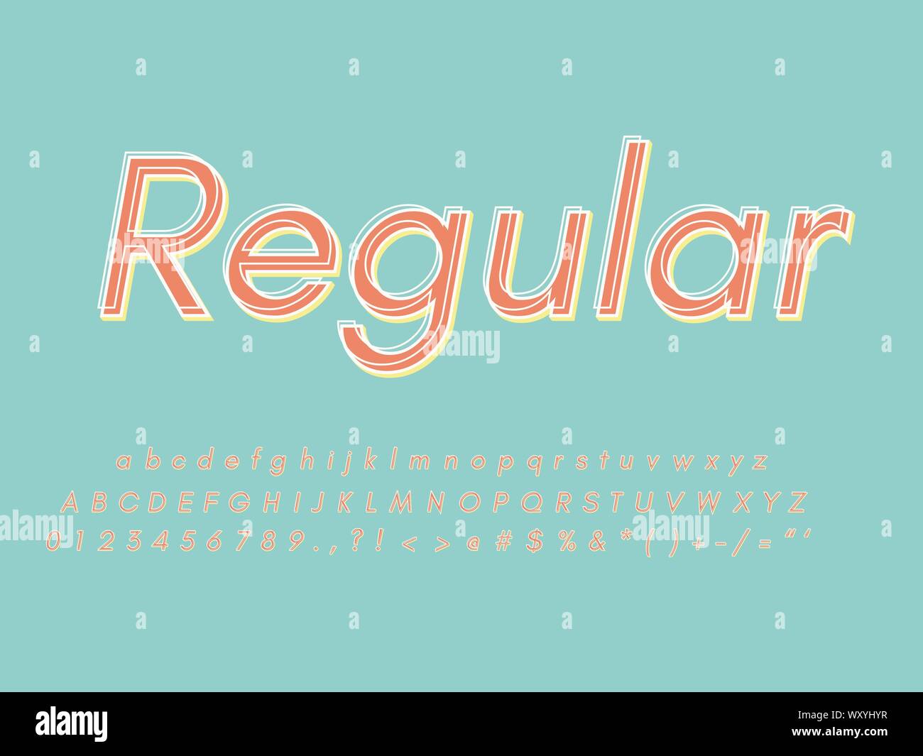 Retro color font and alphabet. Stock vector Stock Vector Image & Art ...