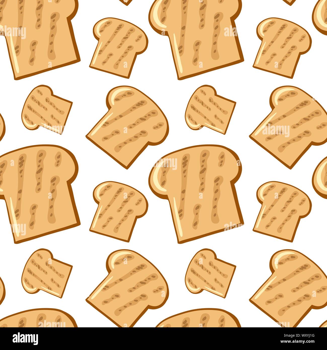 Seamless pattern tile cartoon with bread illustration Stock Vector ...