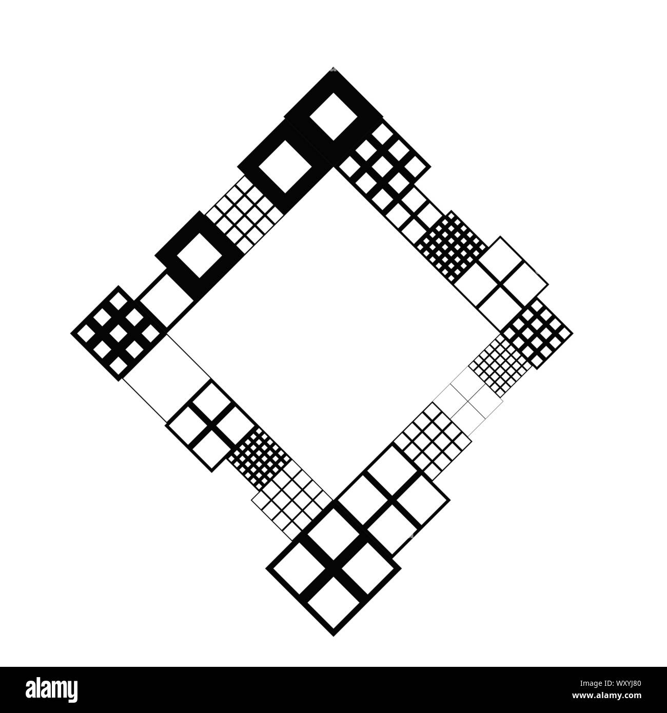 Minimal diagonal square badge background template - abstract geometrical vector graphic design ...