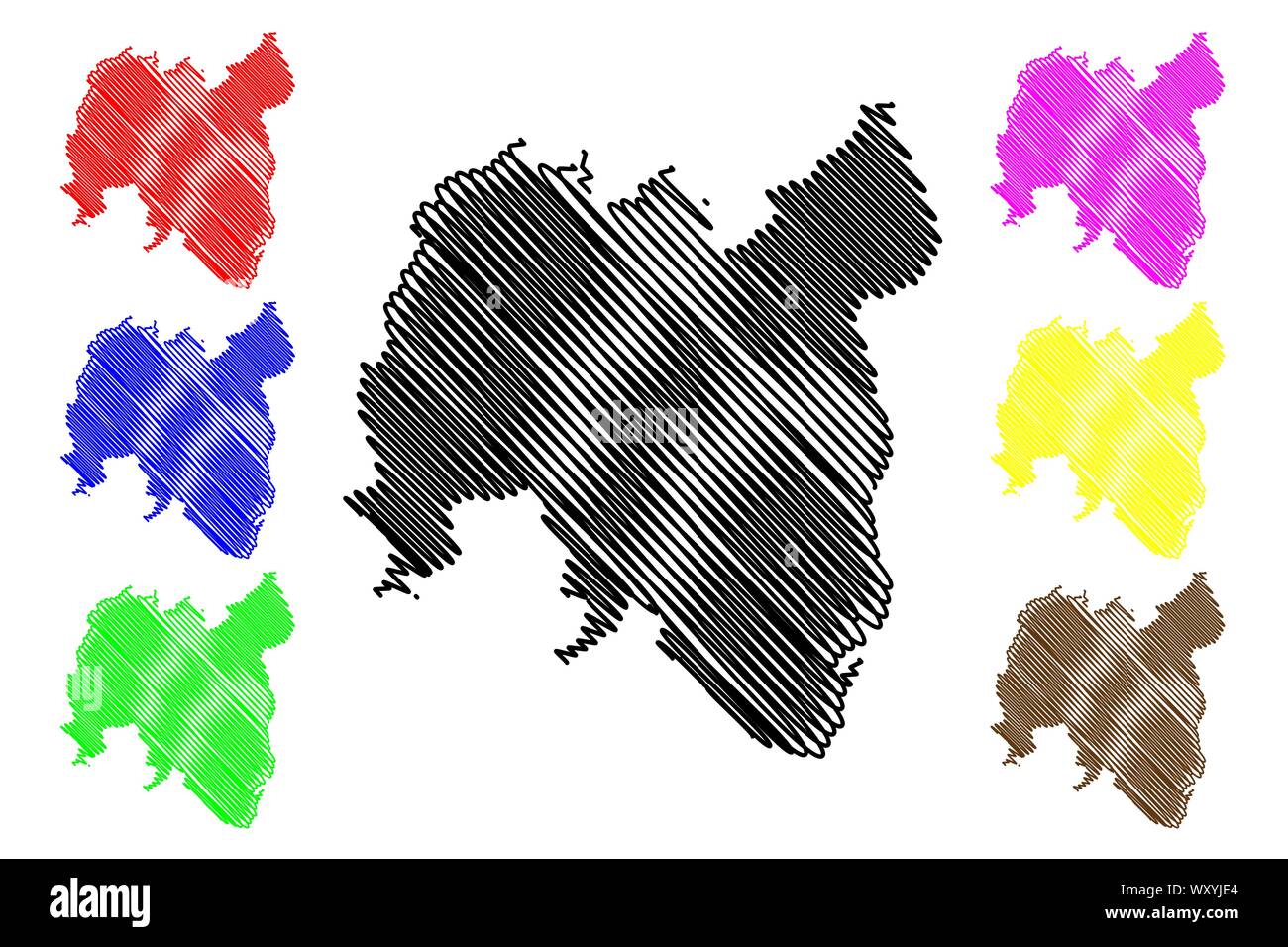 Tolna County (Hungary, Hungarian counties) map vector illustration ...