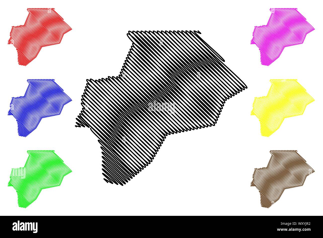 Maan Governorate (Hashemite Kingdom of Jordan) map vector illustration ...