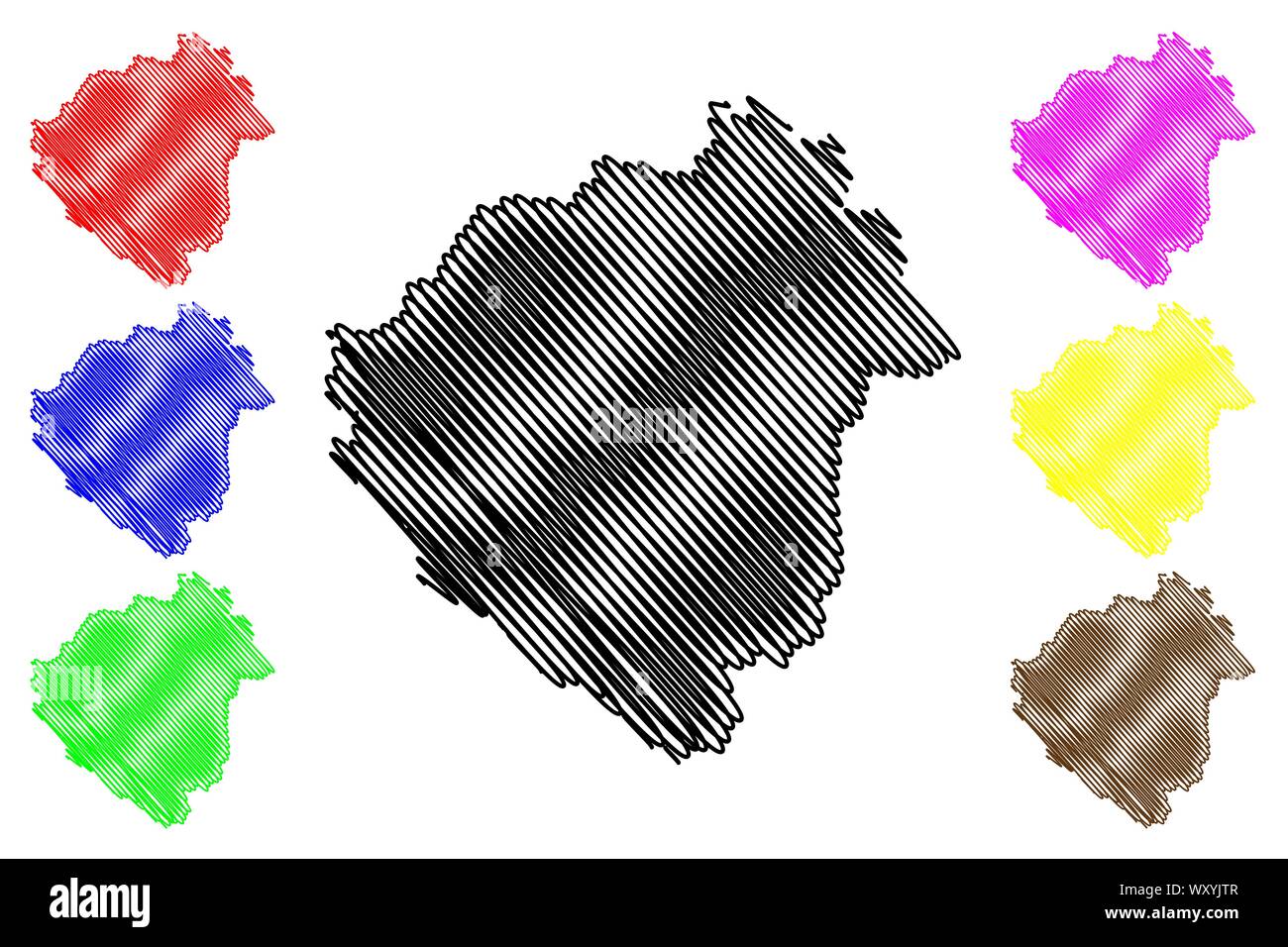 Zala County (Hungary, Hungarian counties) map vector illustration ...